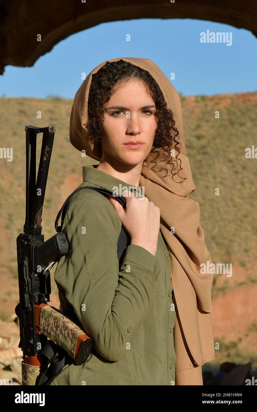 Portrait of a Kurdish guerilla girl Stock Photo - Alamy