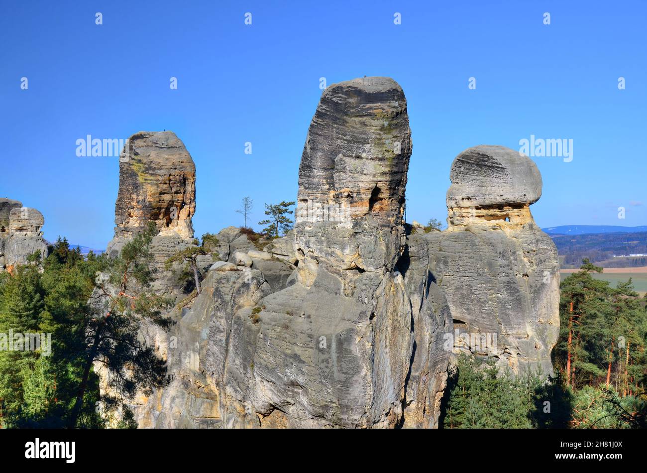 The rocky formation in the forest Stock Photo - Alamy