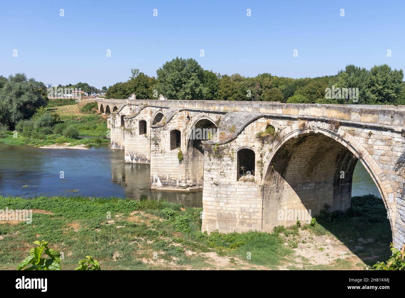 BYALA, BULGARIA - AUGUST 15, 2020: Nineteenth-century bridge over the ...