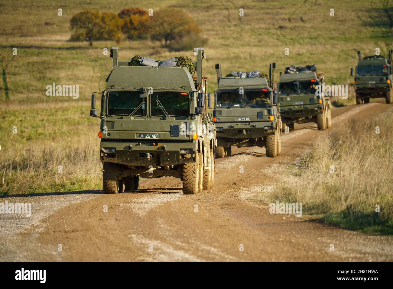 Convoy of British army MAN SV HX77 8x8 EPLS Heavy Utility Trucks in ... Convoy of British army MAN SV HX77 8x8 EPLS Heavy Utility Trucks in ...