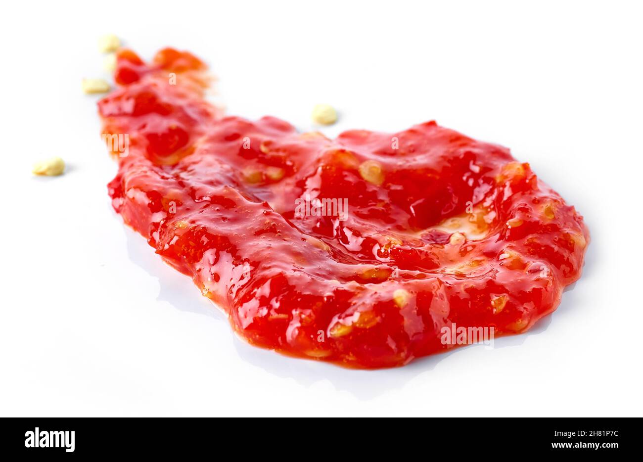 red hot chili pepper sauce isolated on white background Stock Photo - Alamy