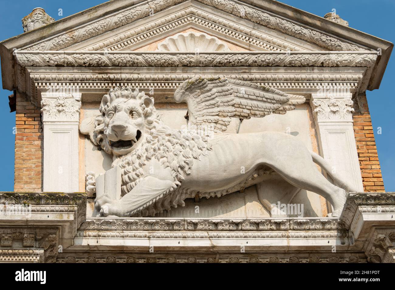 The entrance to the Arsenale in Venice (Italy) on a sunny day in autumn ...