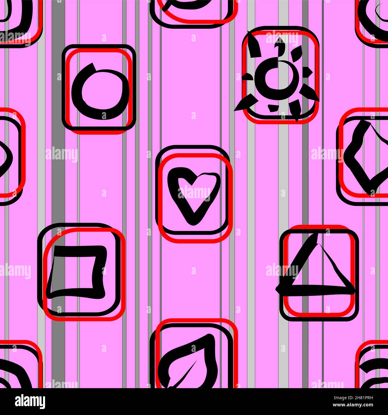 continuous geometric pattern on a pink background, graphics Stock ...