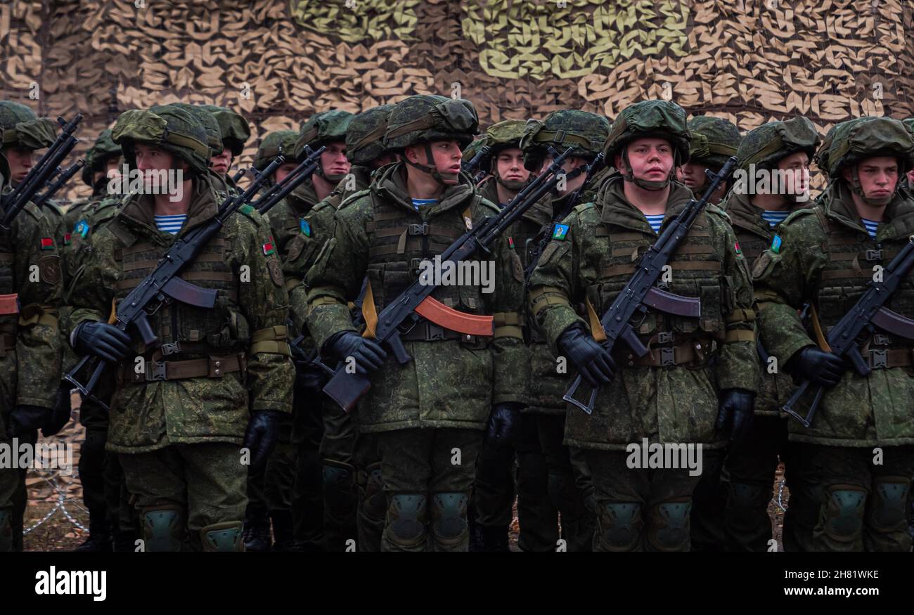 Kazan, Russia. 08 November 2021. Soldiers of the Belarusian Armed ...