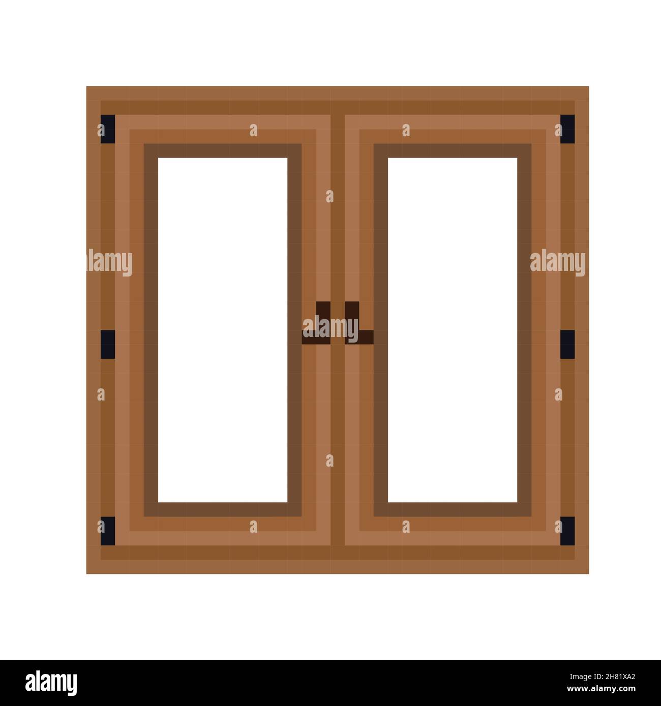Pixel wooden window, vector illustration Stock Vector Image & Art - Alamy