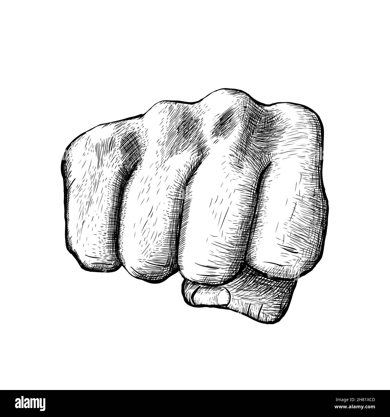 Painted hand, concept of power, vector illustration Stock Vector Image ...
