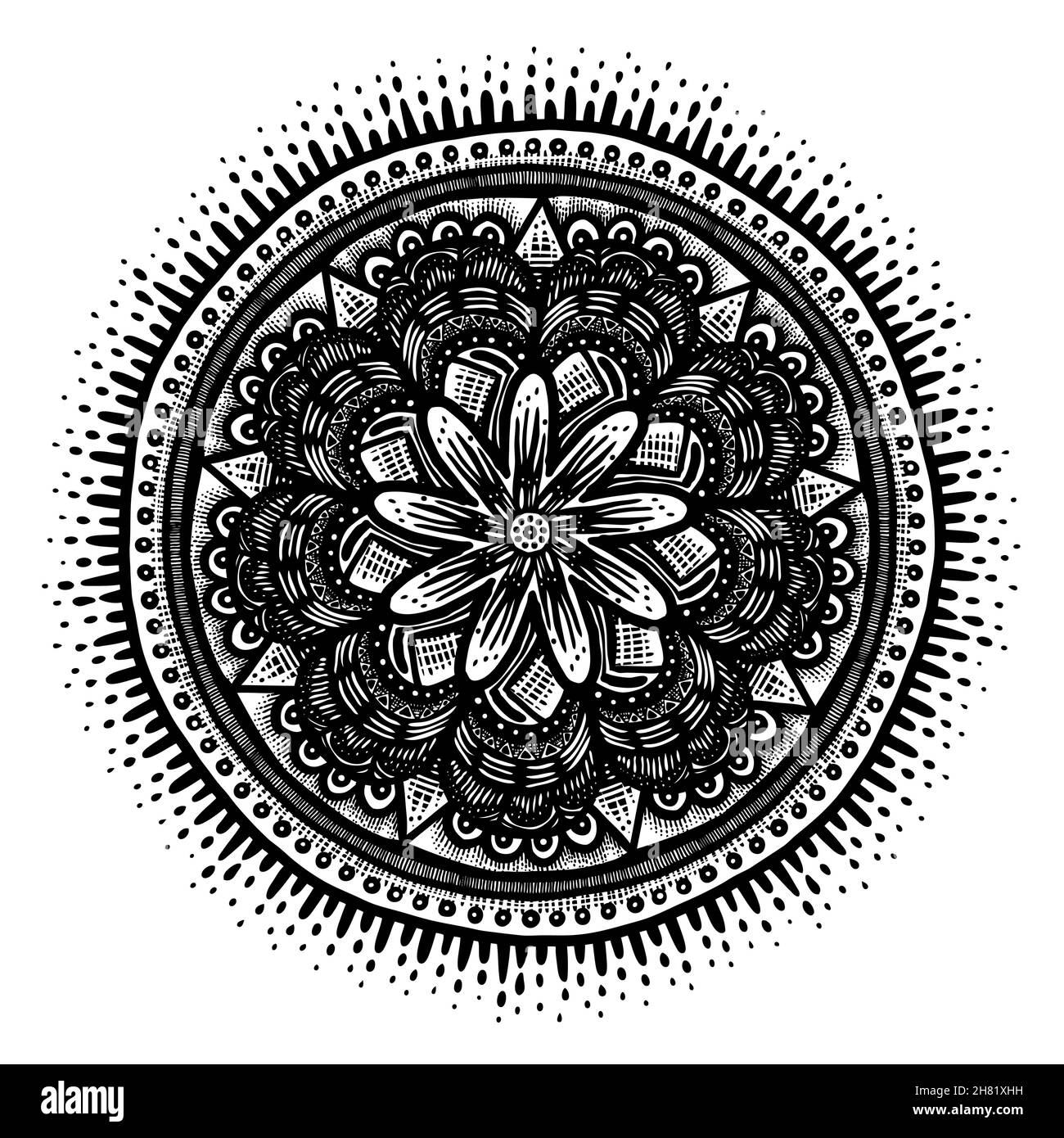Hand drawn mandala, vector illustration Stock Vector Image & Art - Alamy