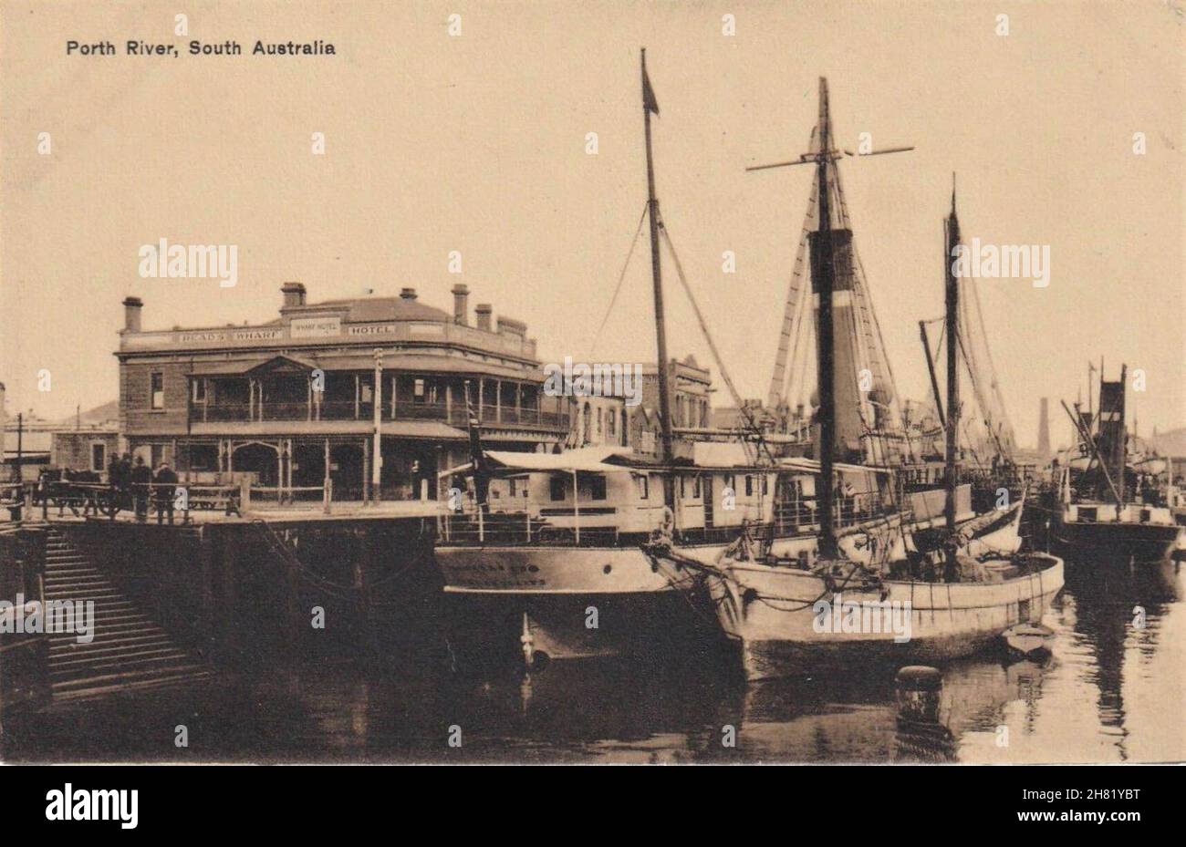 Port River, Port Adelaide, S.A. - early 1900s Stock Photo - Alamy