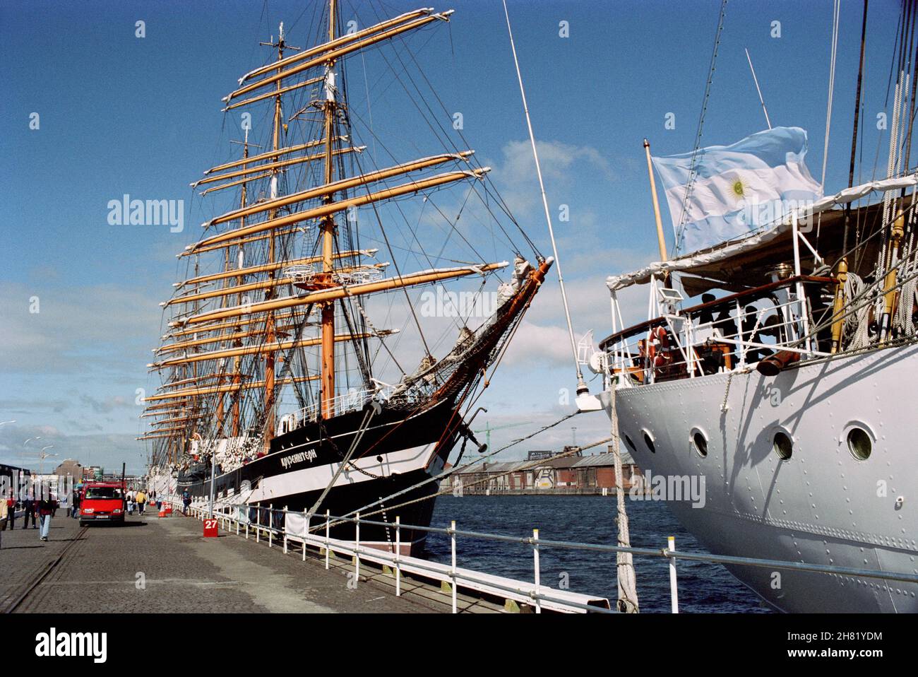 The sailing ship Kruzenshtern in Dublin, Ireland in August, 1998 for ...