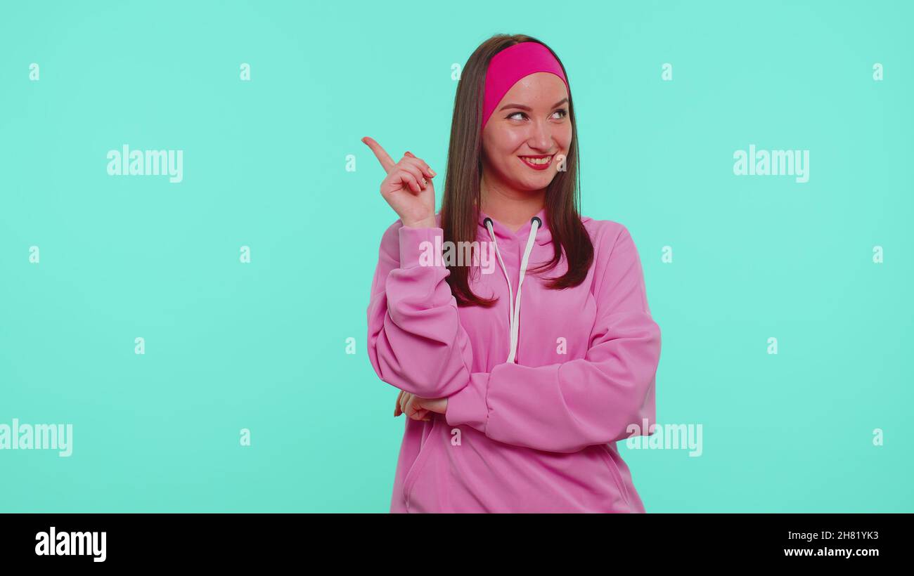 Sneaky cunning girl conspiring scheming, thinking over tricky plan ...