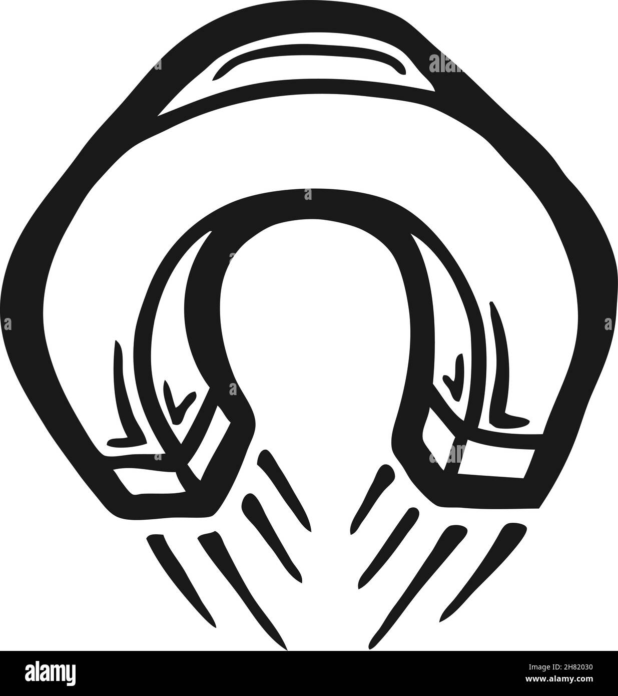 Horseshoe icon cartoon vector Black and White Stock Photos & Images - Alamy