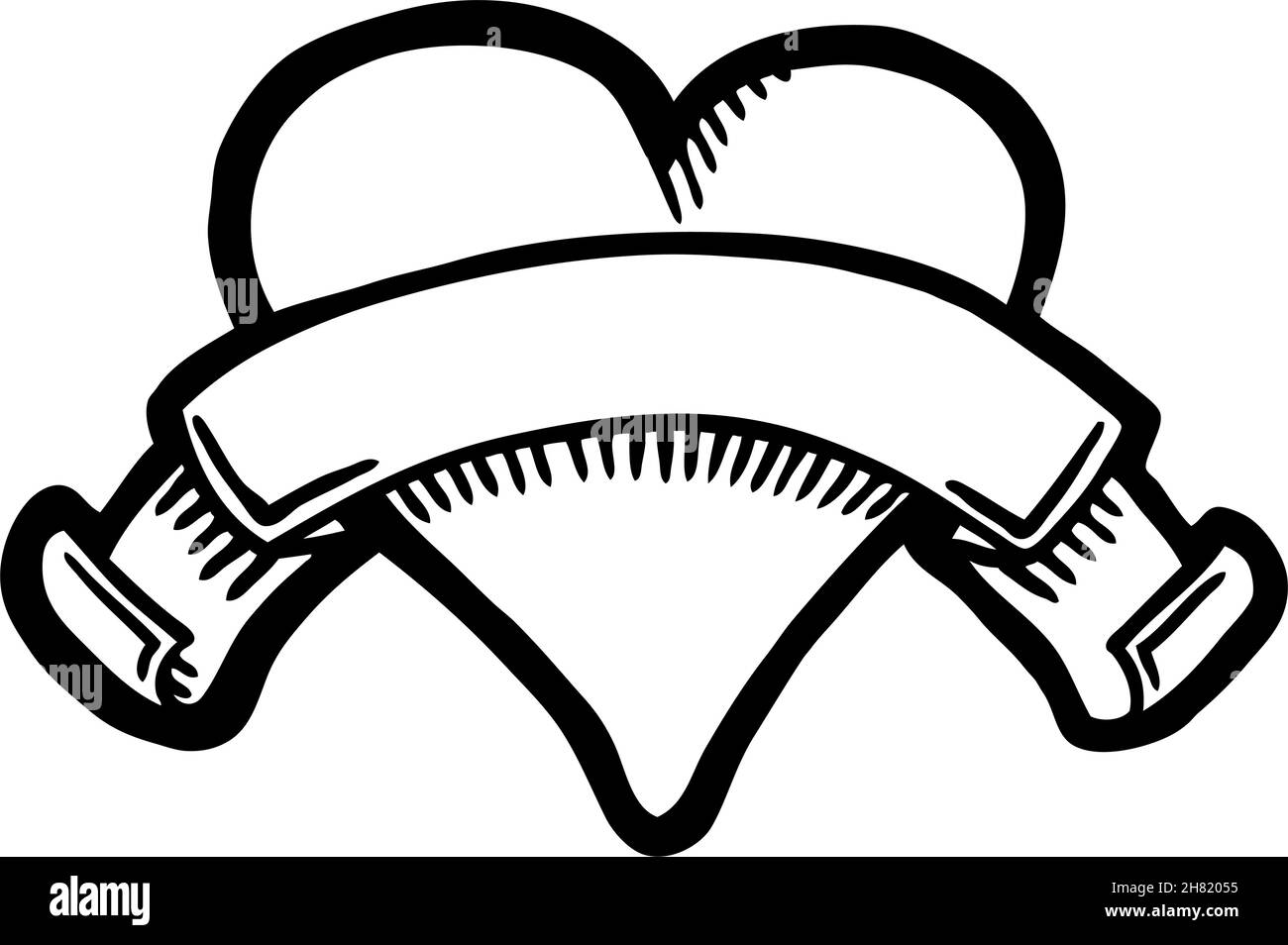 Heart love ribbon outline vector hi-res stock photography and images ...
