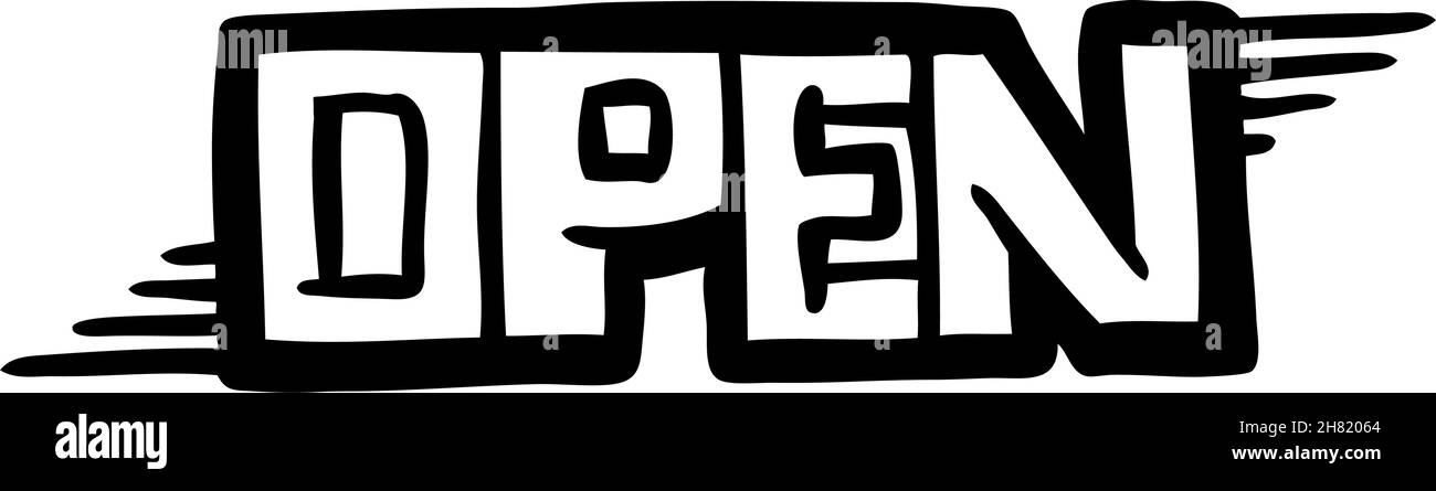 Painted Open text, vector illustration Stock Vector Image & Art - Alamy