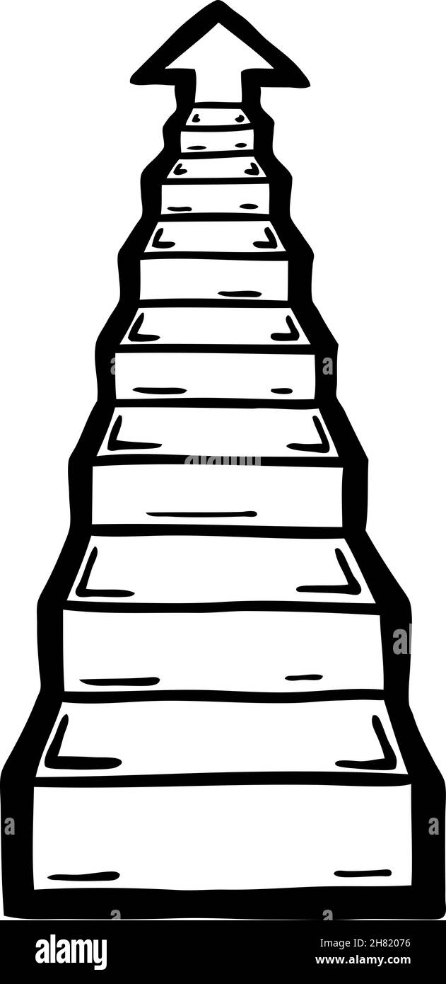 Stairs go up, progress theme, vector illustration Stock Vector Image ...