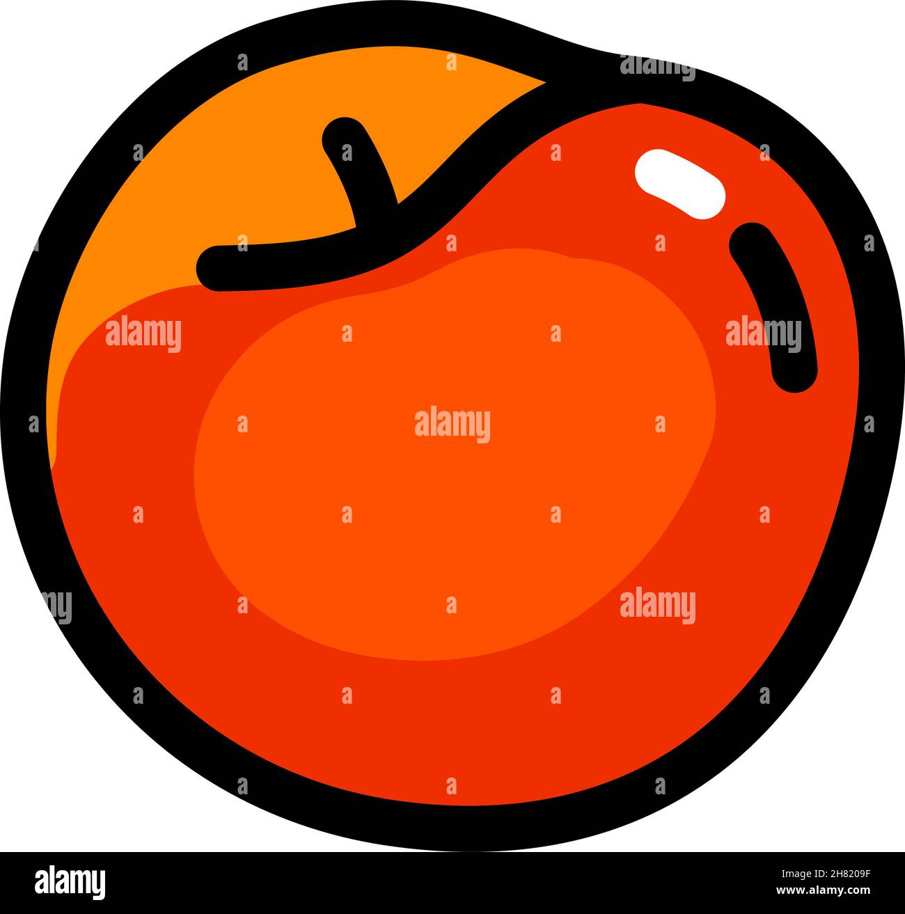 Peach color icon, simple vector sign, flat pictogram isolated on white ...