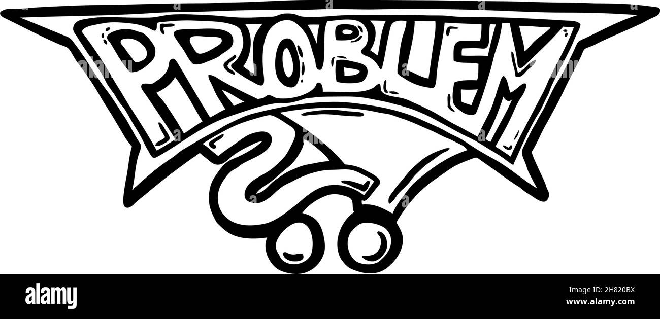 Styled painted text of Problem, vector illustration Stock Vector Image ...