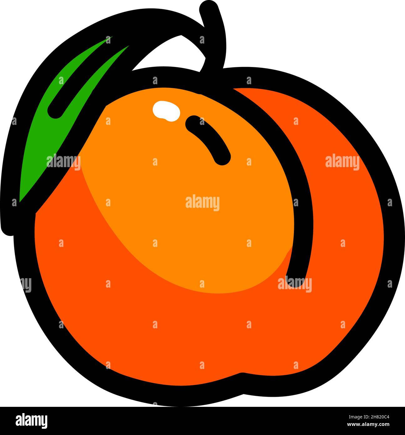 Peach color icon, simple vector sign, flat pictogram isolated on white ...