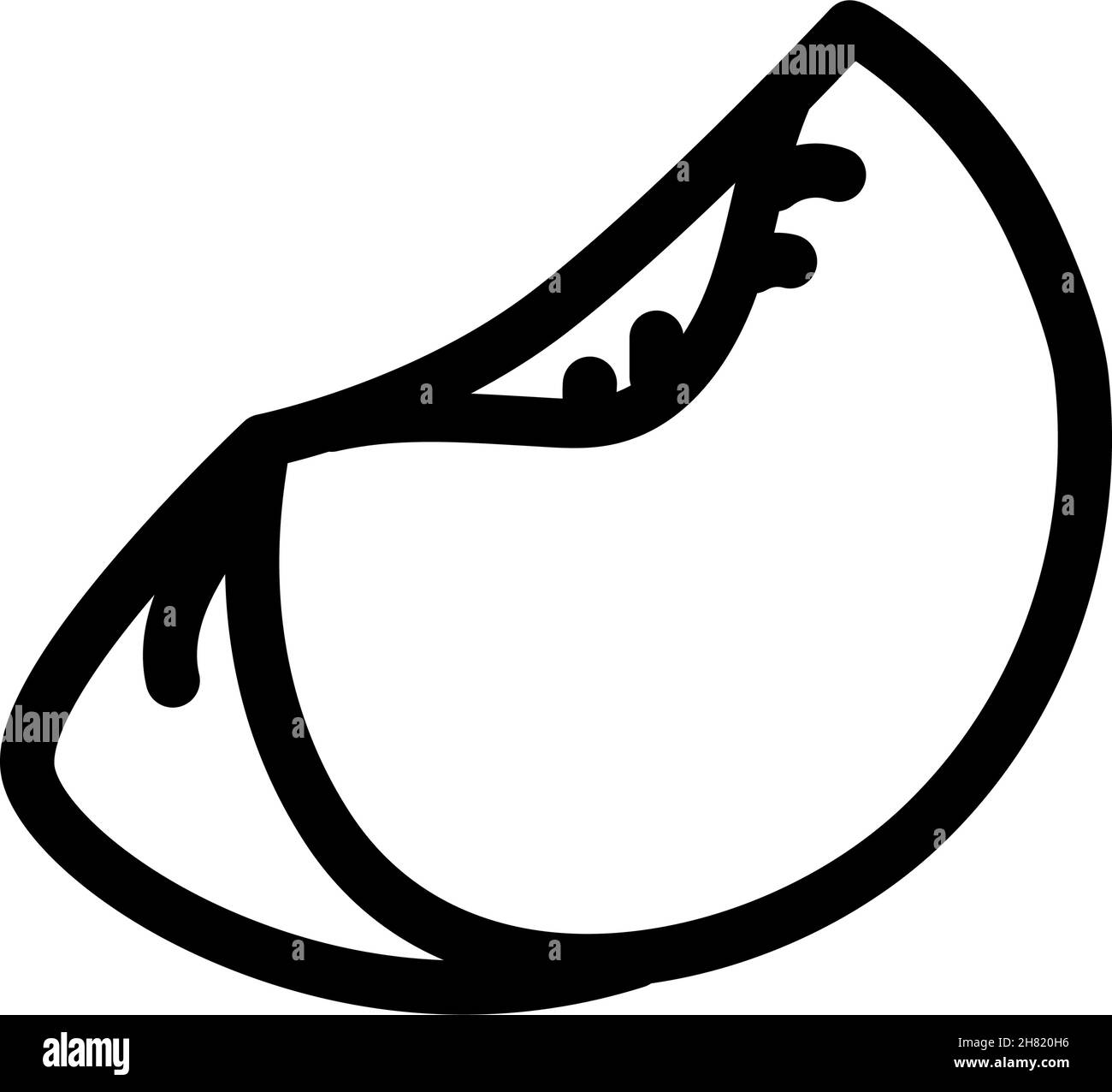 Peach half outline icon. Flat slice peach vector icon for web design ...