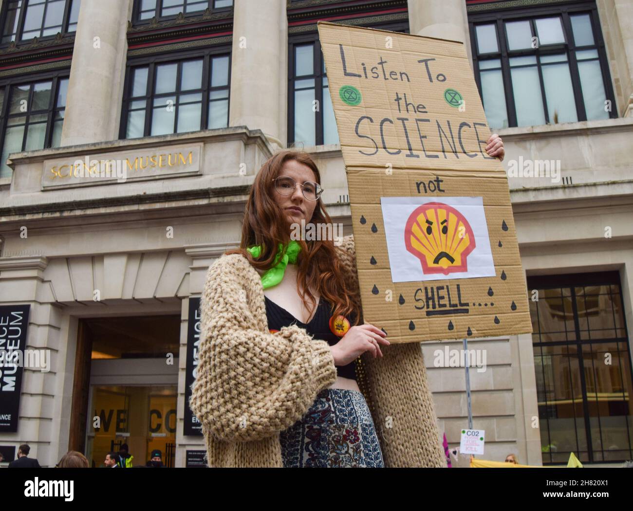 London, UK. 12th November 2021. Extinction Rebellion demonstrators ...