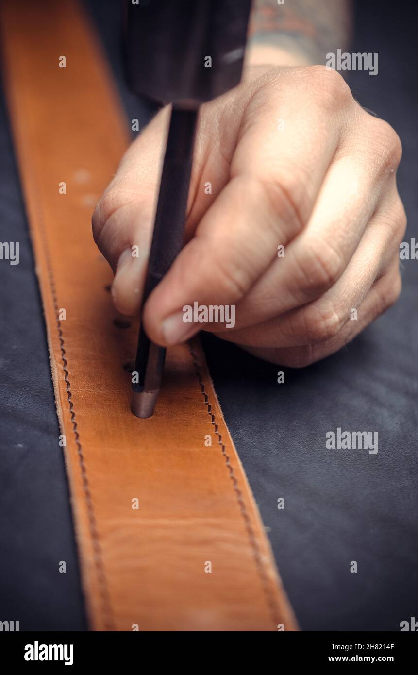 Leather artisan works leatherwork hi-res stock photography and images ...