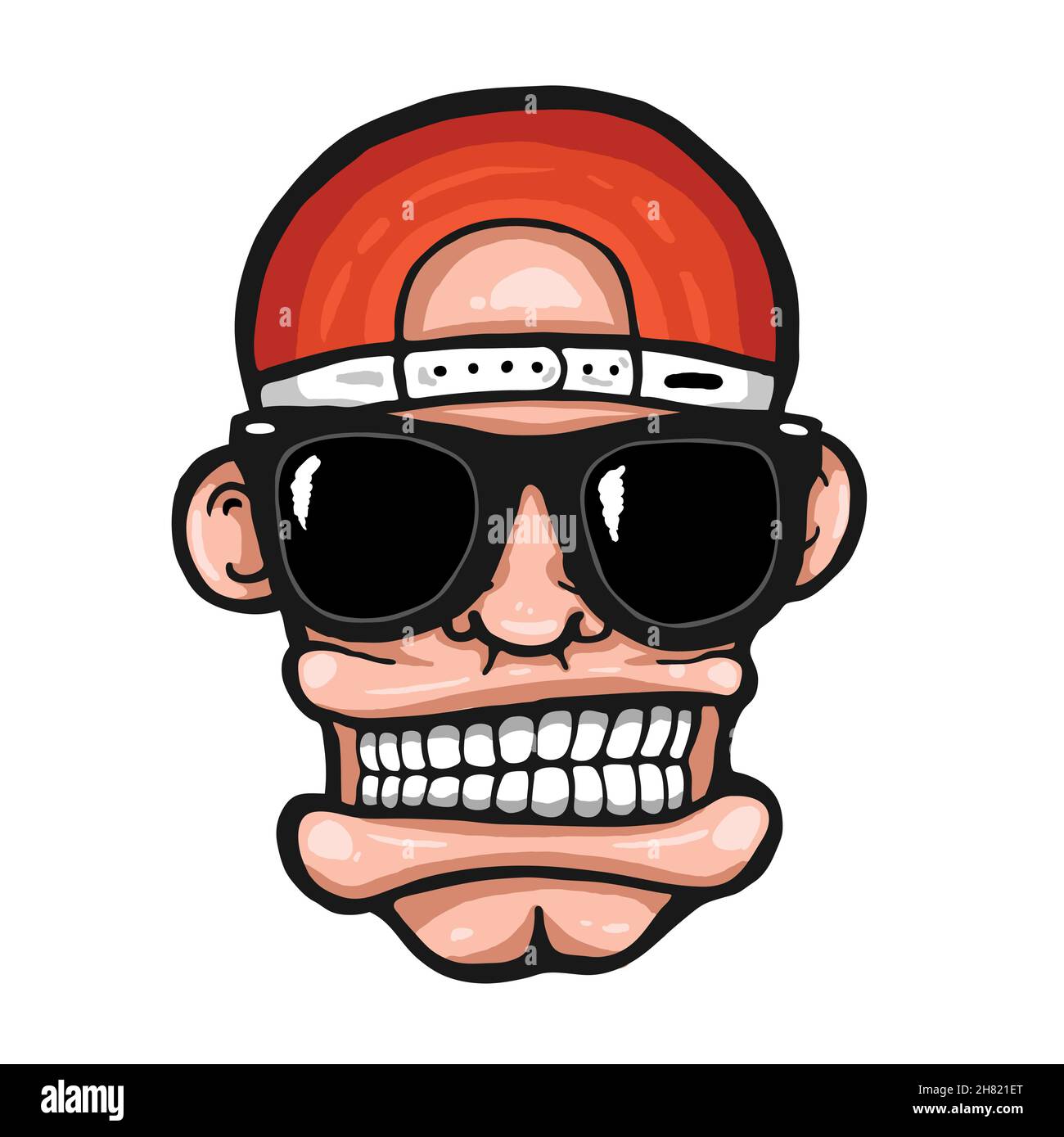 Hip hop face, with sunglasses and cap. Cool man Stock Vector Image ...