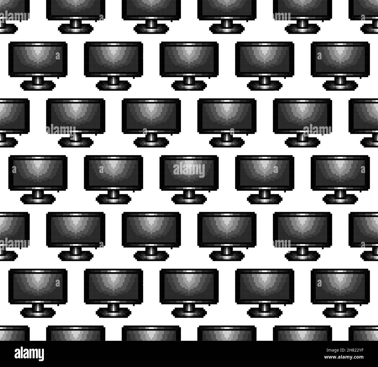Monitor pattern seamless repeat in cartoon style vector illustration ...