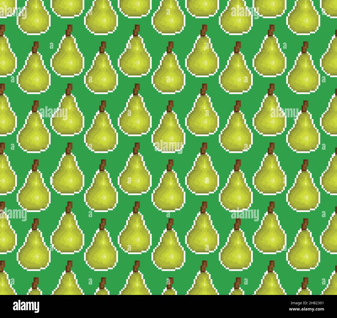 Seamless pattern with pixel art pears hi-res stock photography and ...