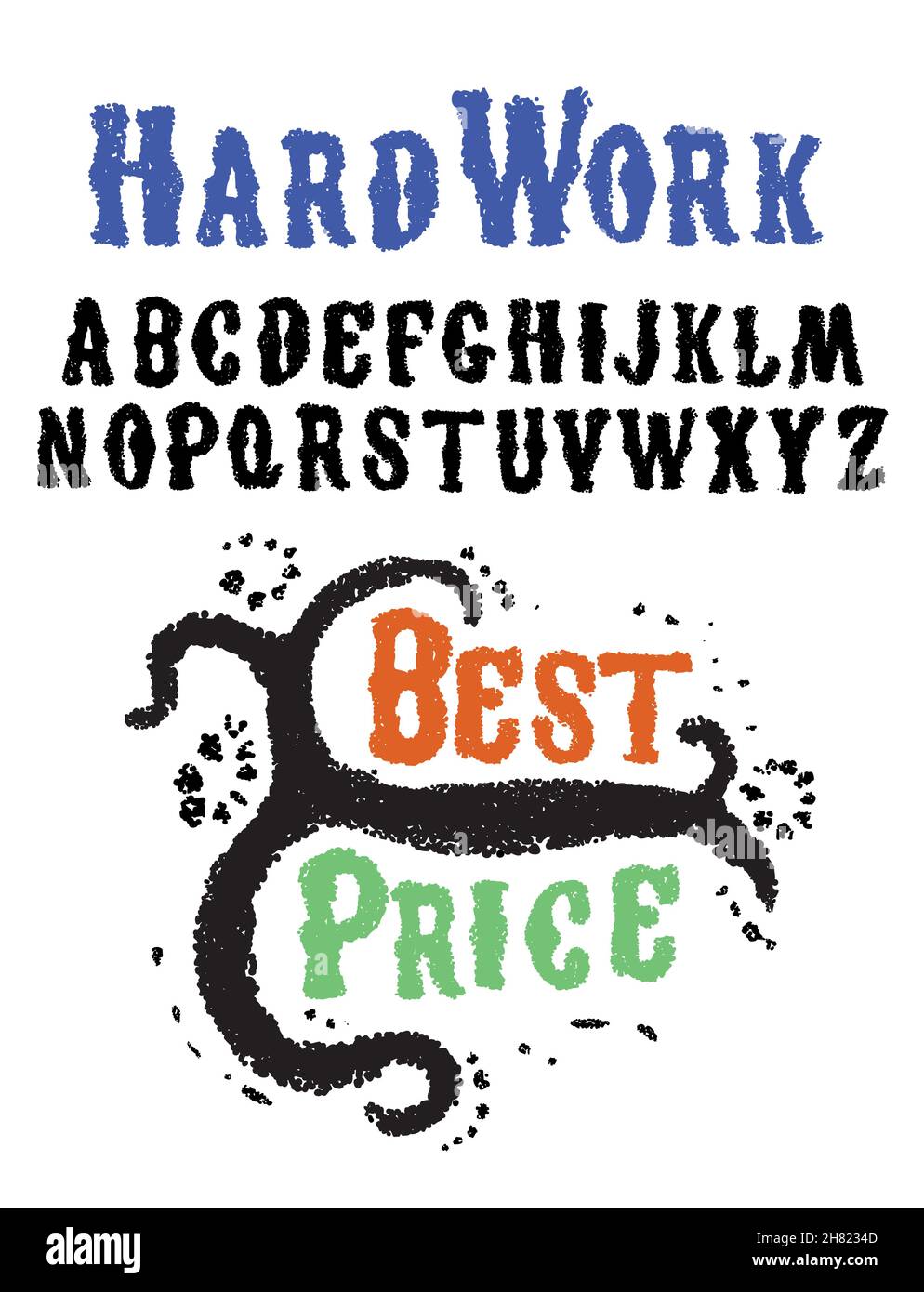 Sketched font, alphabet, text. Hand drawn Stock Vector Image & Art - Alamy