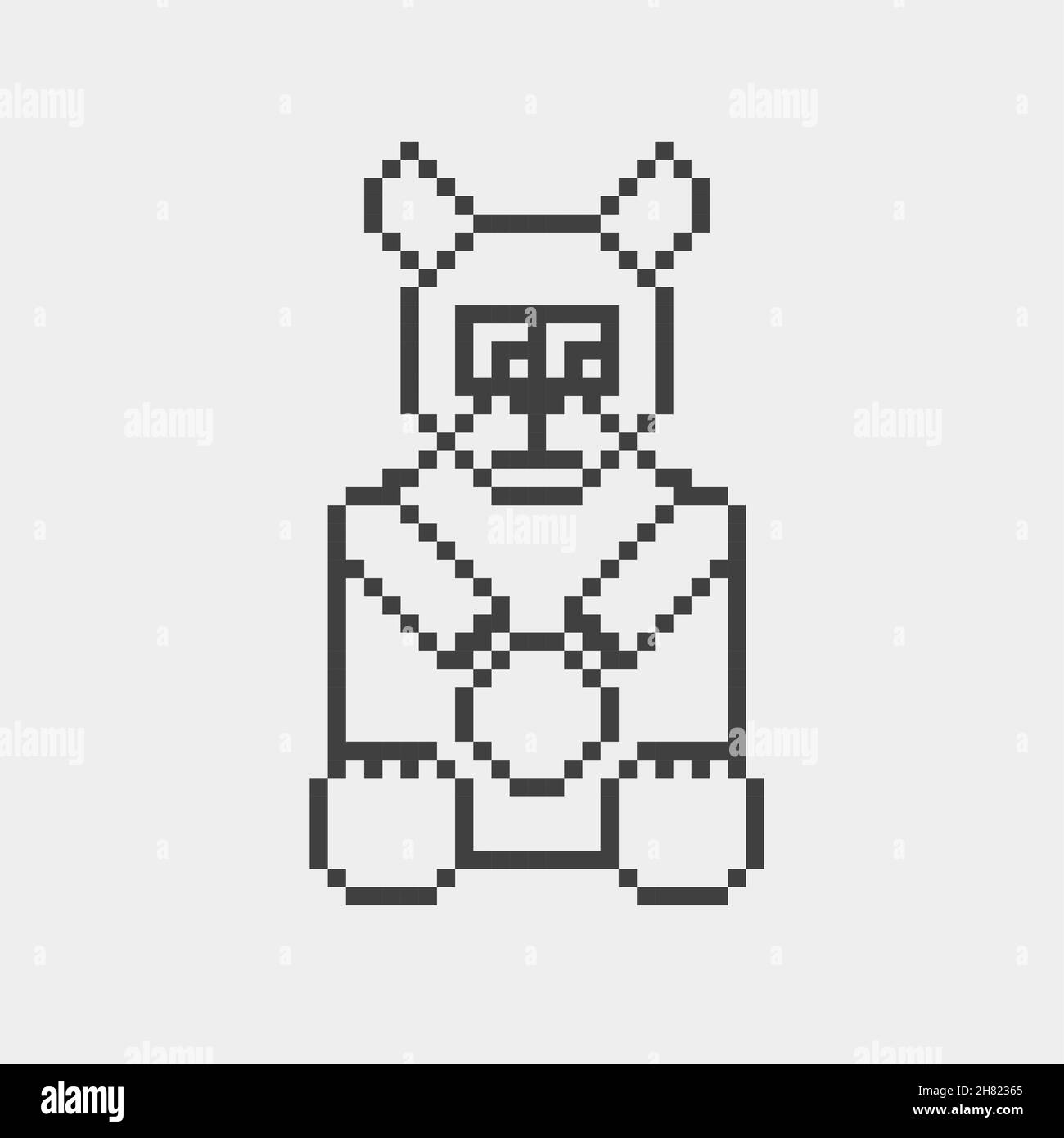 Bear pixel Icon, in the vector. EPS 8 format Stock Vector Image & Art ...