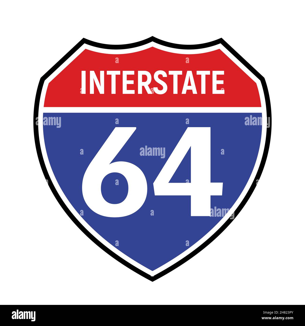 64 route sign icon. Vector road 64 highway interstate american freeway ...