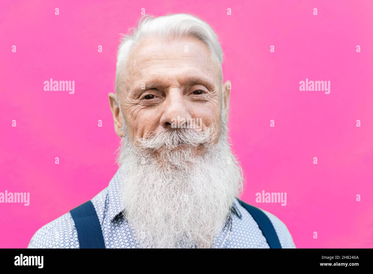 Happy older hipster man hi-res stock photography and images - Alamy