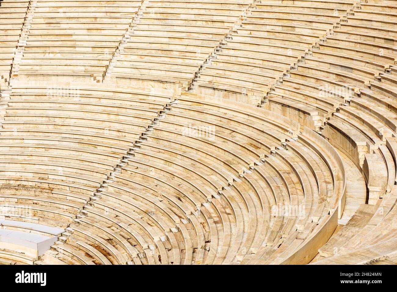 Theater seating at Acropolis foot, Athens, Greece. Detail of ancient ...