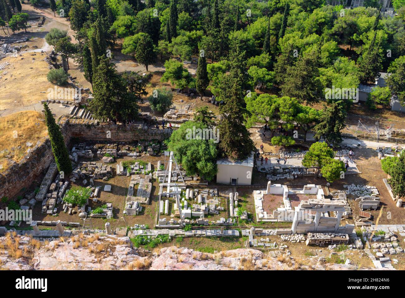 Ancient Greek ruins view from Acropolis top, Athens, Greece, Europe ...