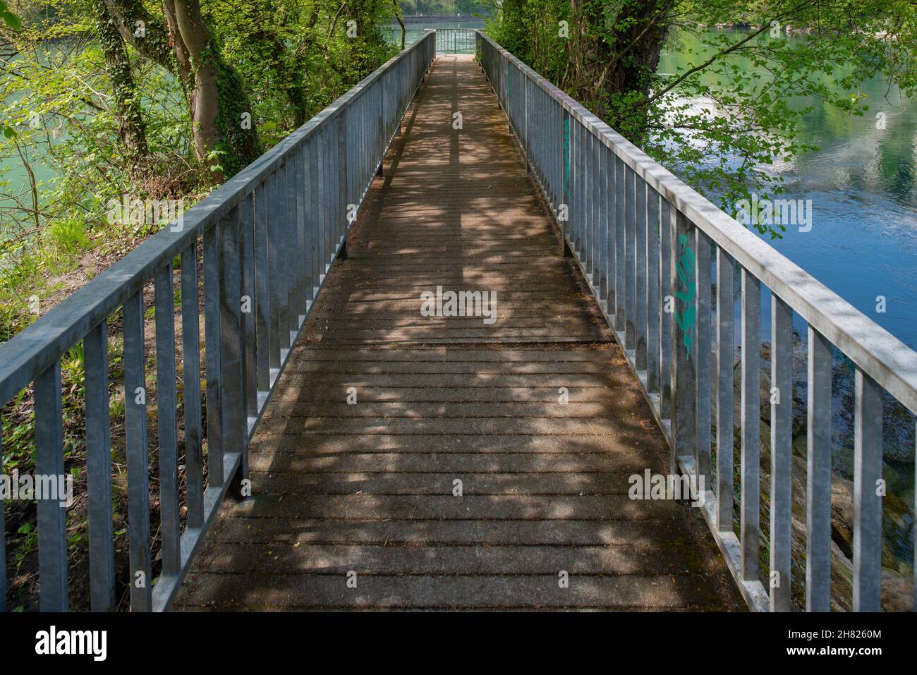 Wooden path with barriers Stock Photo - Alamy