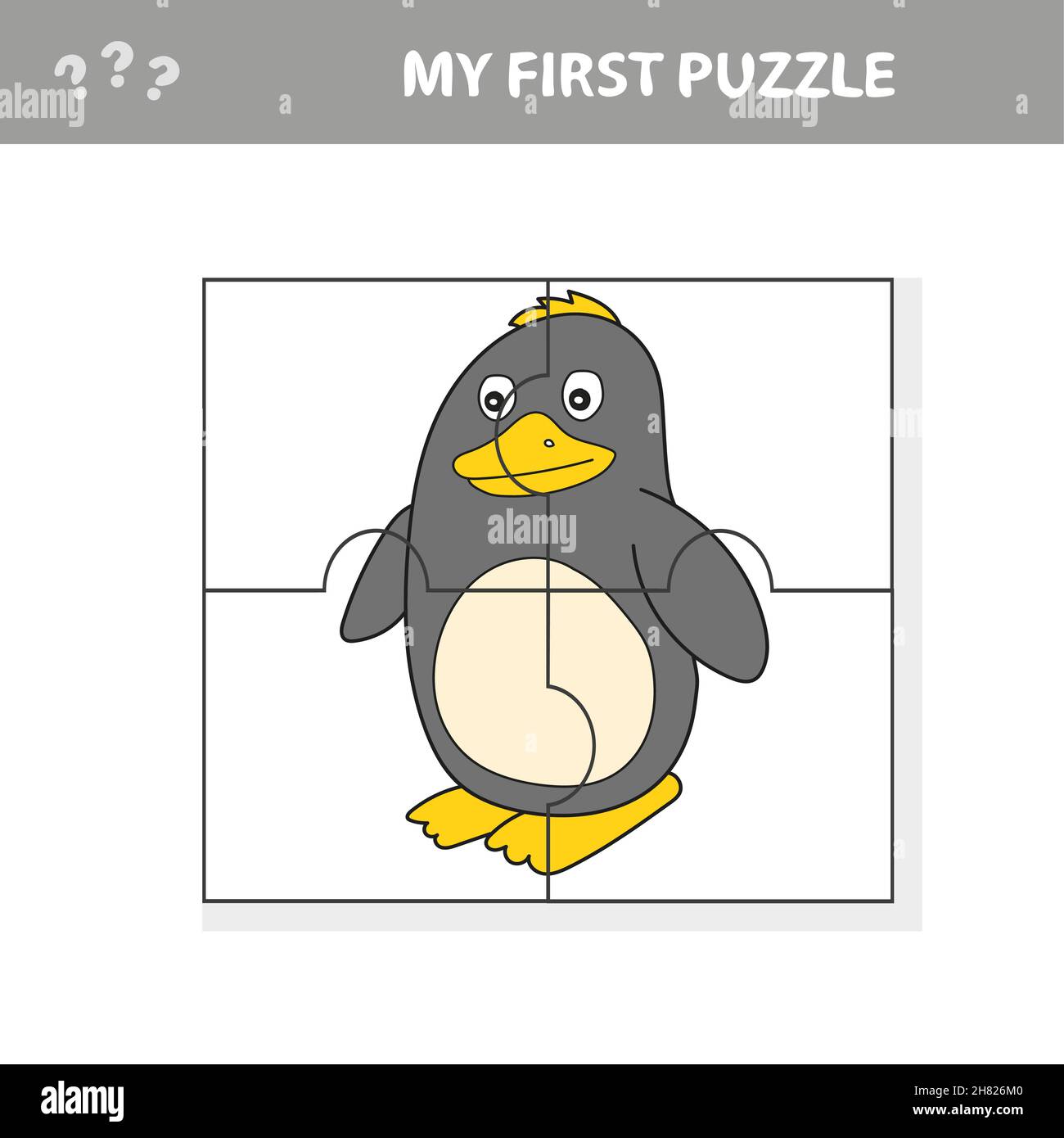A vector illustration of penguin puzzle for preschooll kids - my first ...
