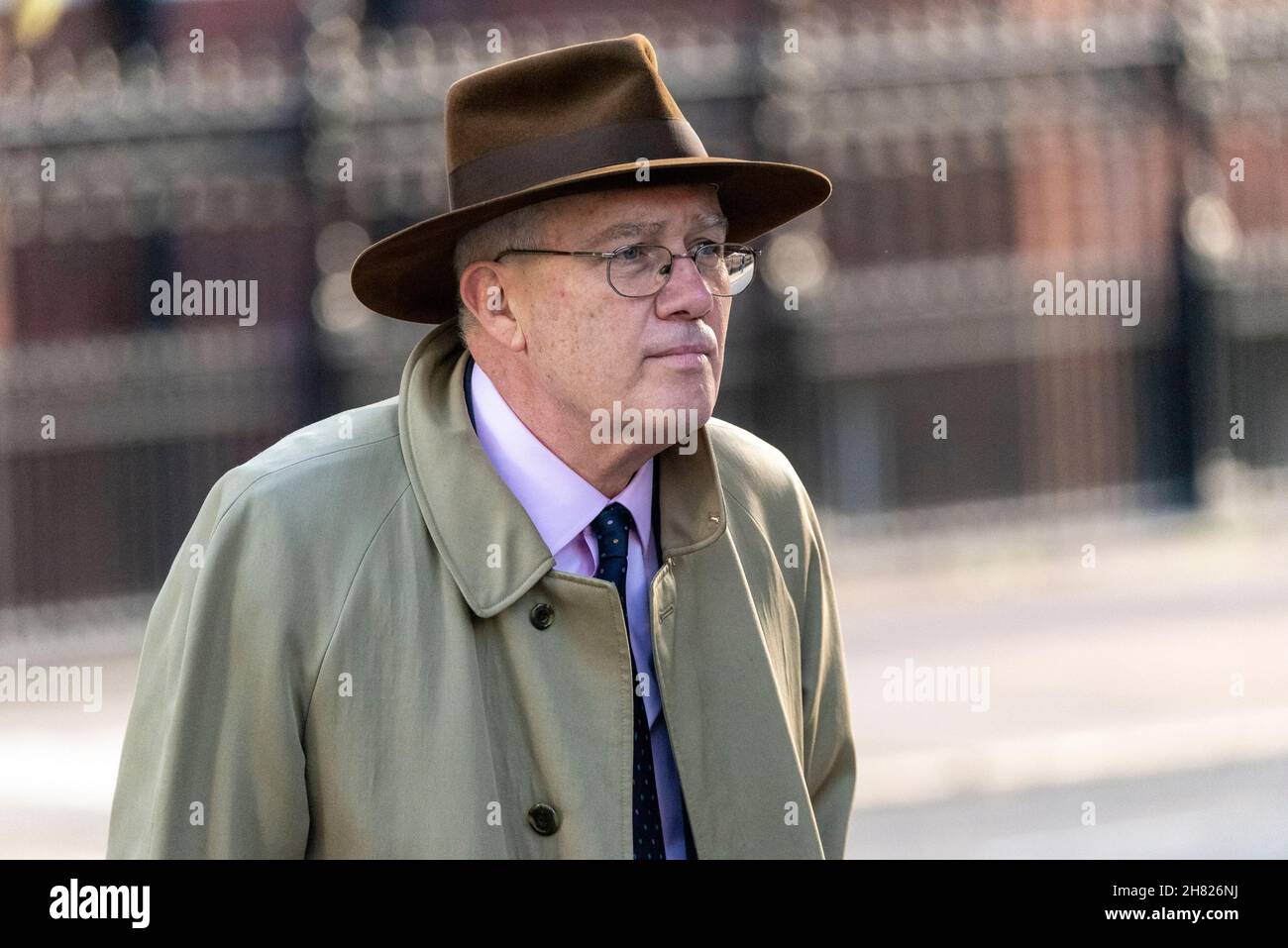John Baron MP arriving for the funeral service requiem mass for ...