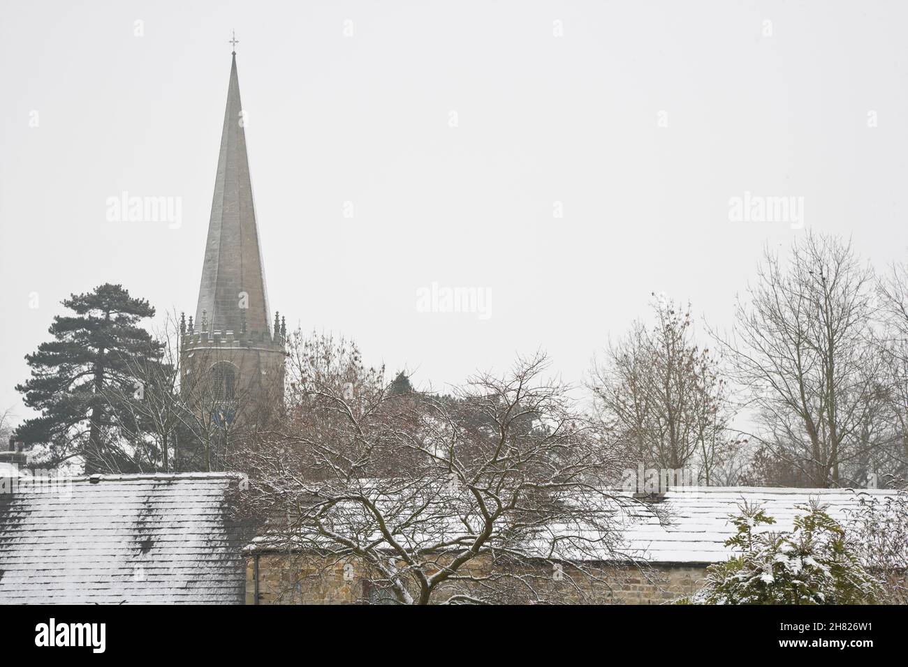 St Mary's Church Masham in winter, North Yorkshire, England, United ...