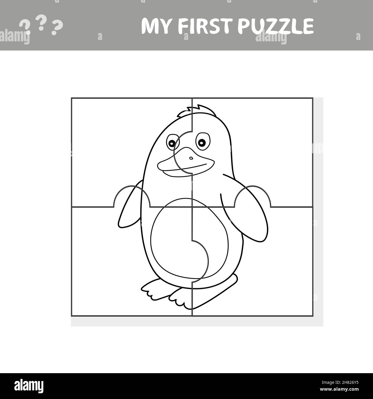 A vector illustration of penguin puzzle for preschooll kids - my first ...