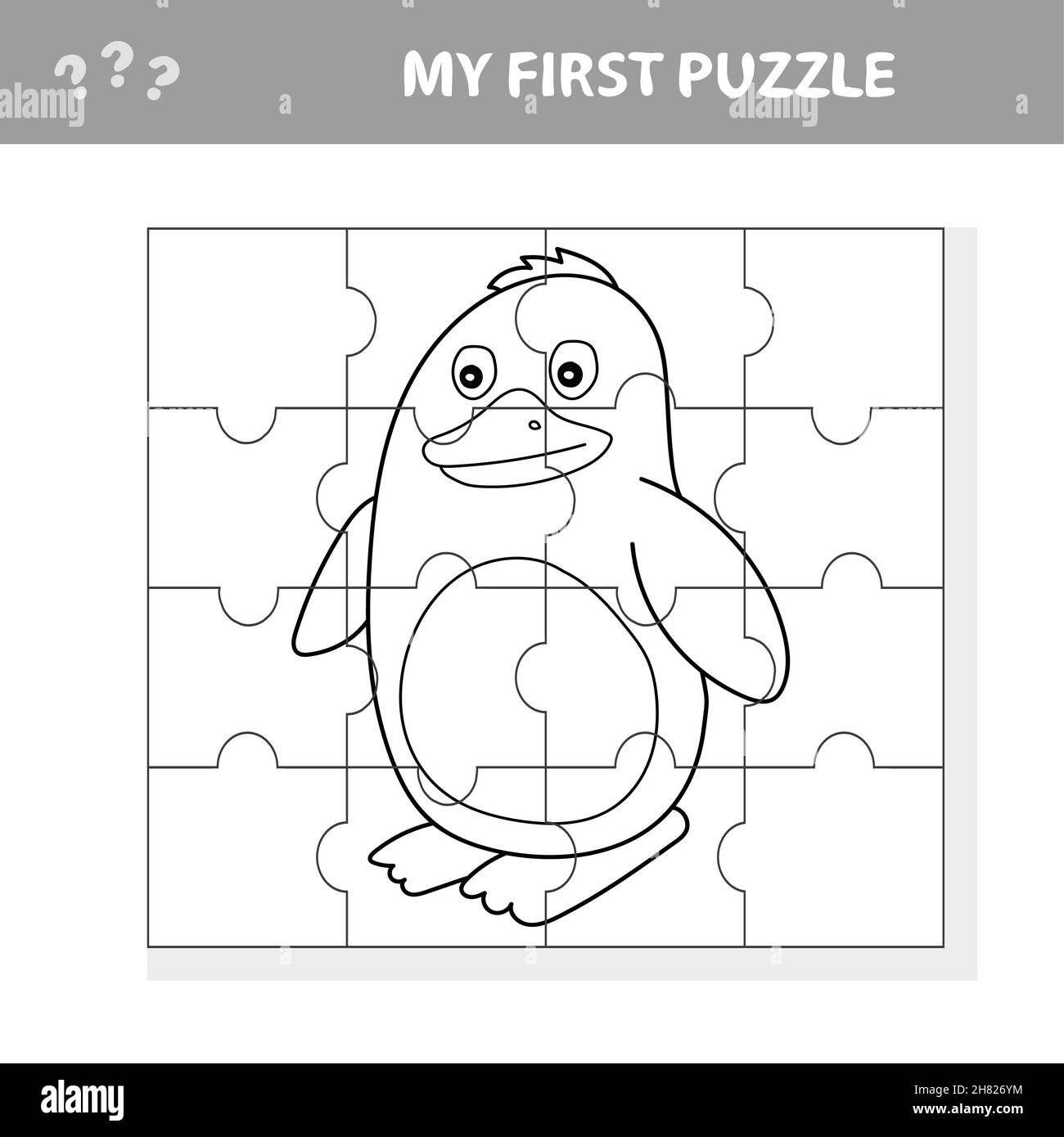 A vector illustration of penguin puzzle for preschooll kids - my first ...