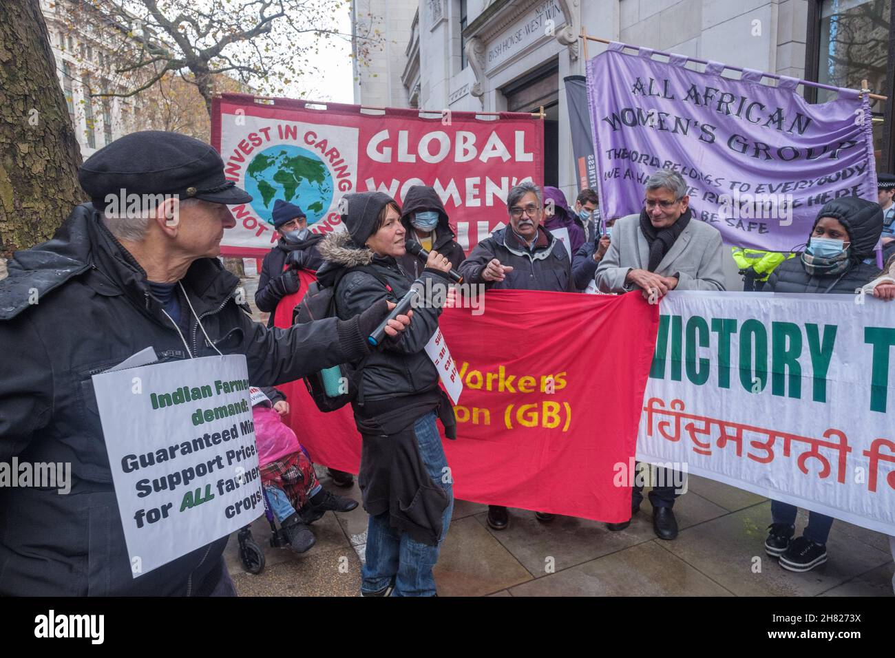 London, UK. 26th Nov 2021. Global Women’s Strike and Indian Workers ...