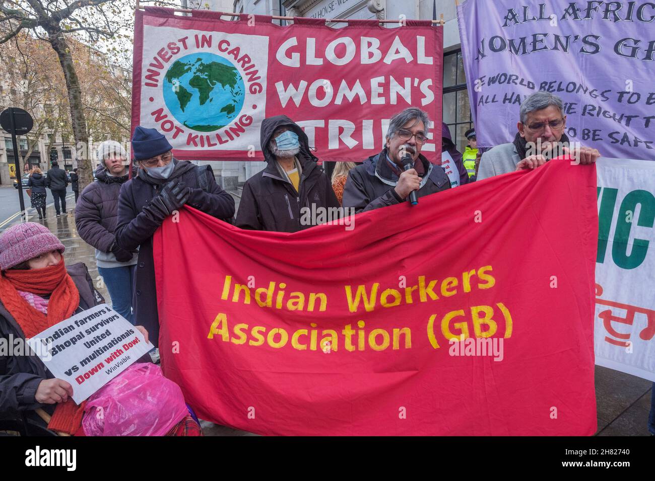London, UK. 26th Nov 2021. Indian Workers Association speaker. Global ...