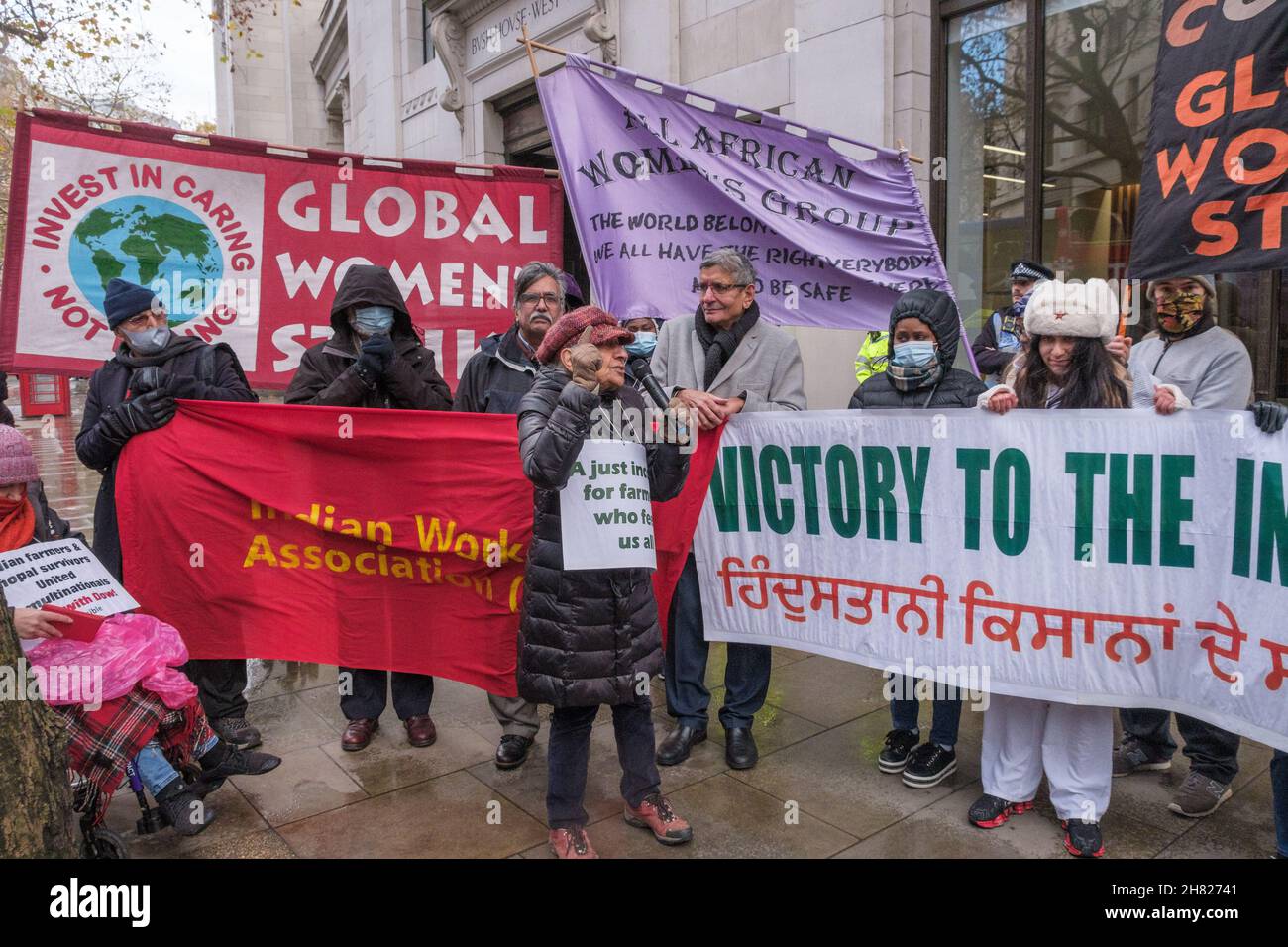 London, UK. 26th Nov 2021. Selma James speaking. Global Women’s Strike ...