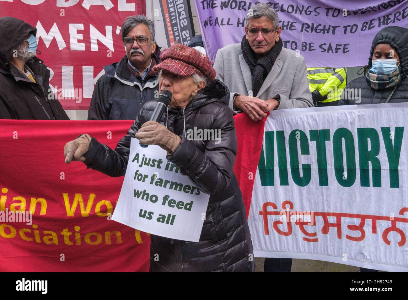 London, UK. 26th Nov 2021. Selma James speaking. Global Women’s Strike ...