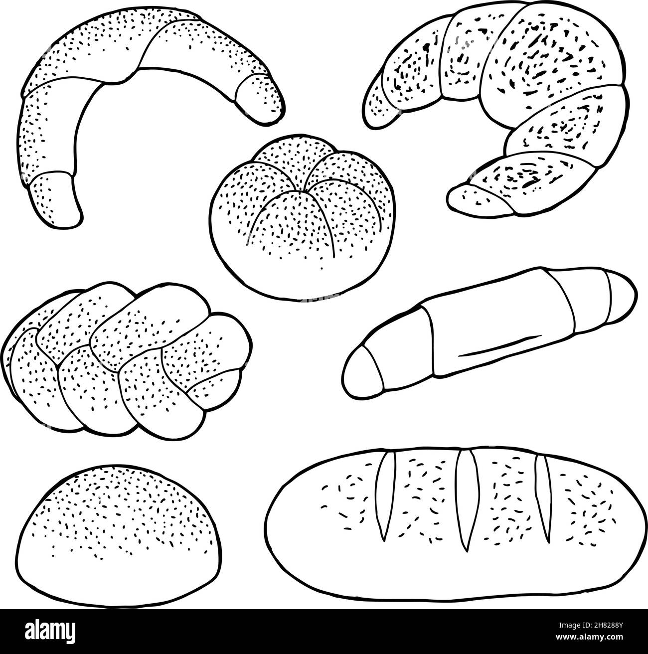 Set of baked breads, vector illustration Stock Vector Image & Art - Alamy