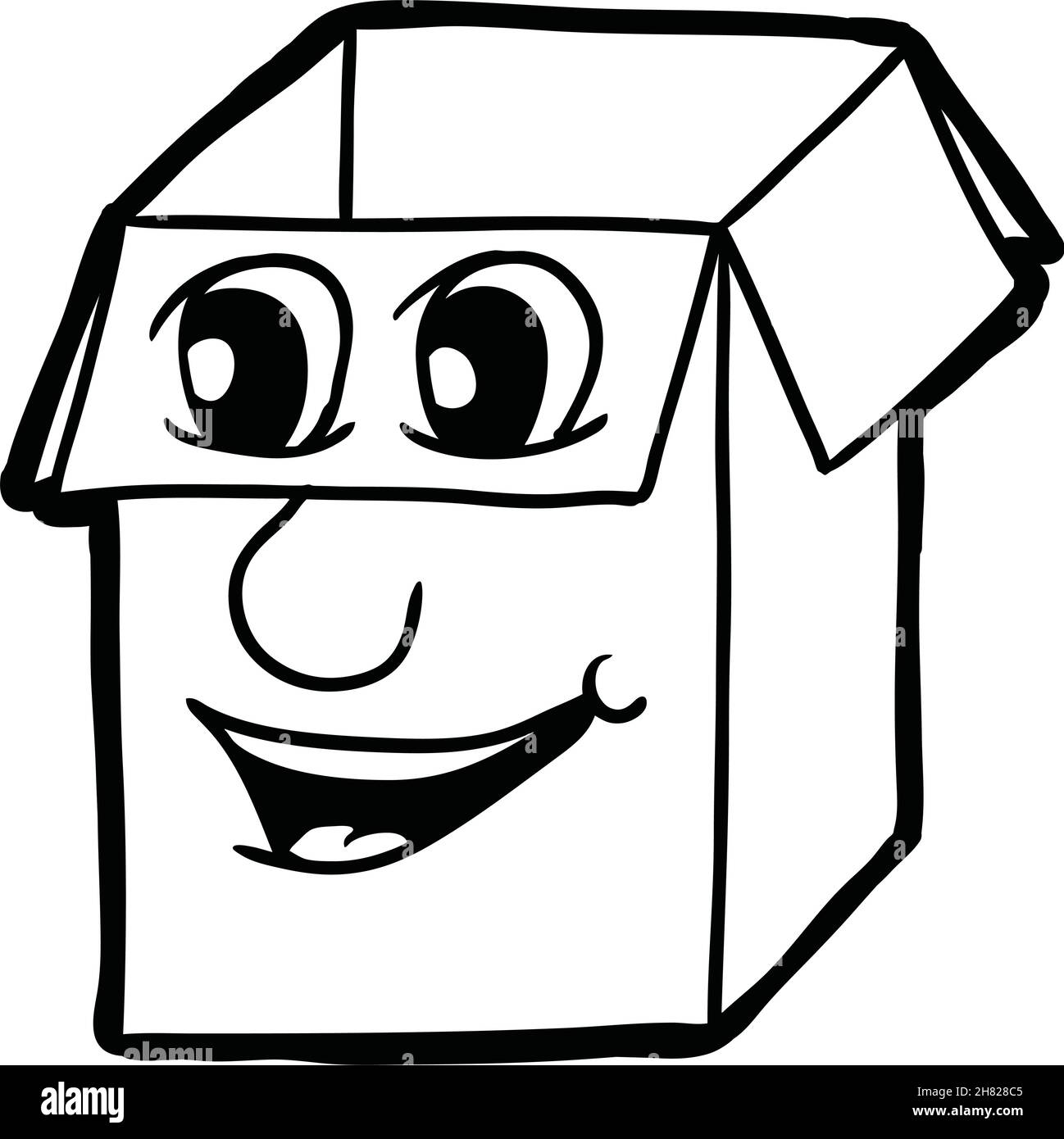 Carton box, vector illustration, coloring book Stock Vector Image & Art ...