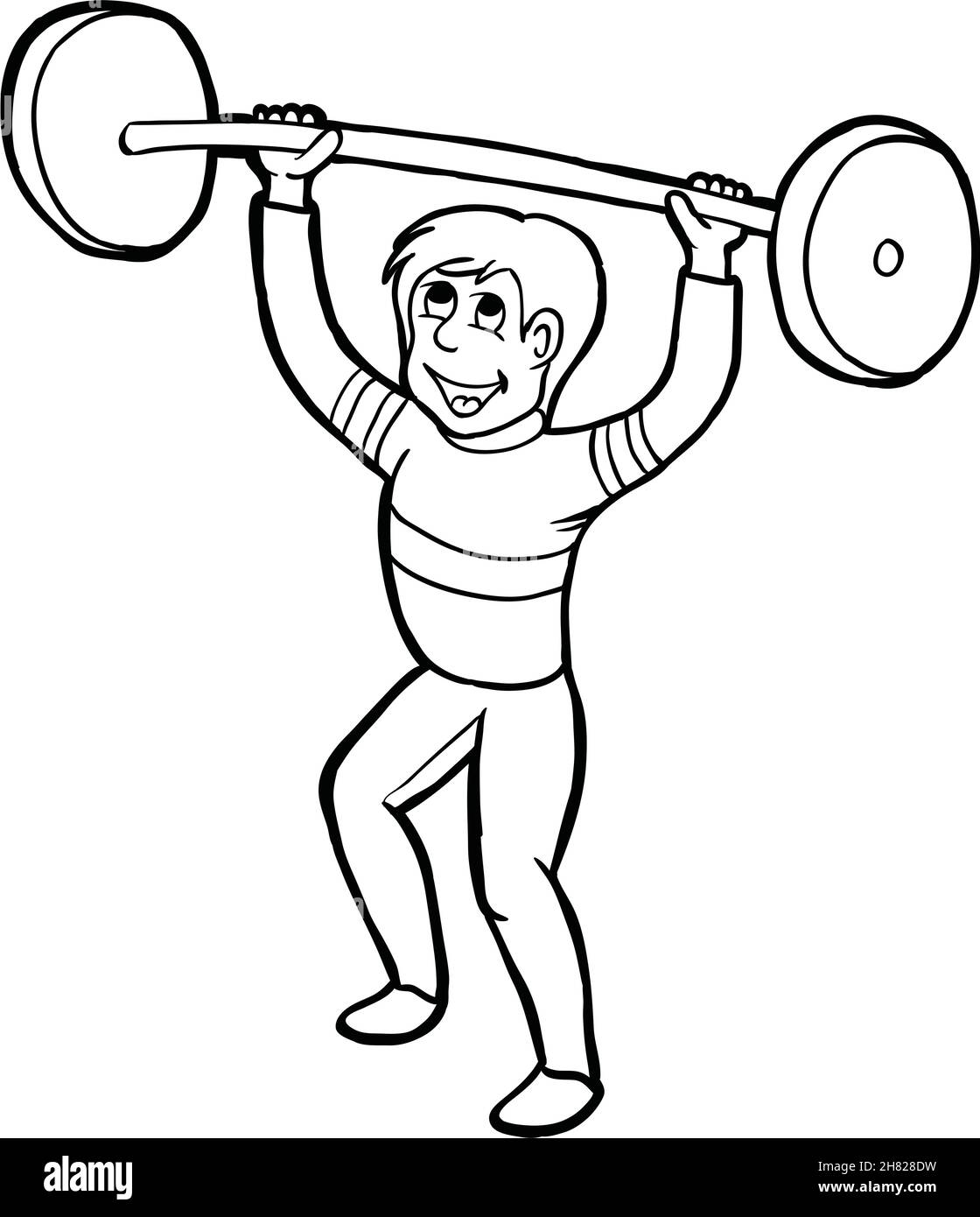 Training man with smile, vector illustration, coloring book Stock ...