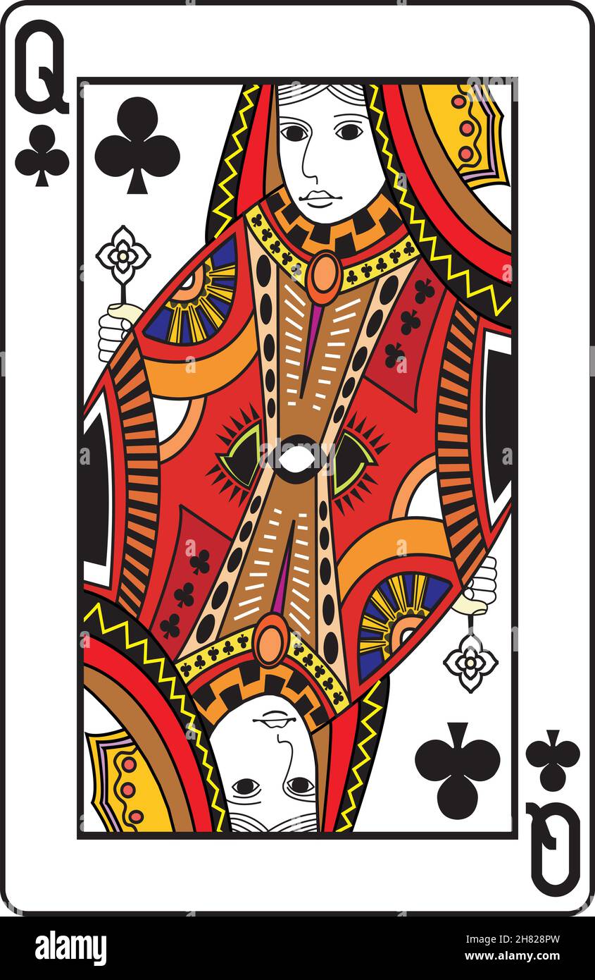 Queen clubs card Stock Vector Images - Alamy