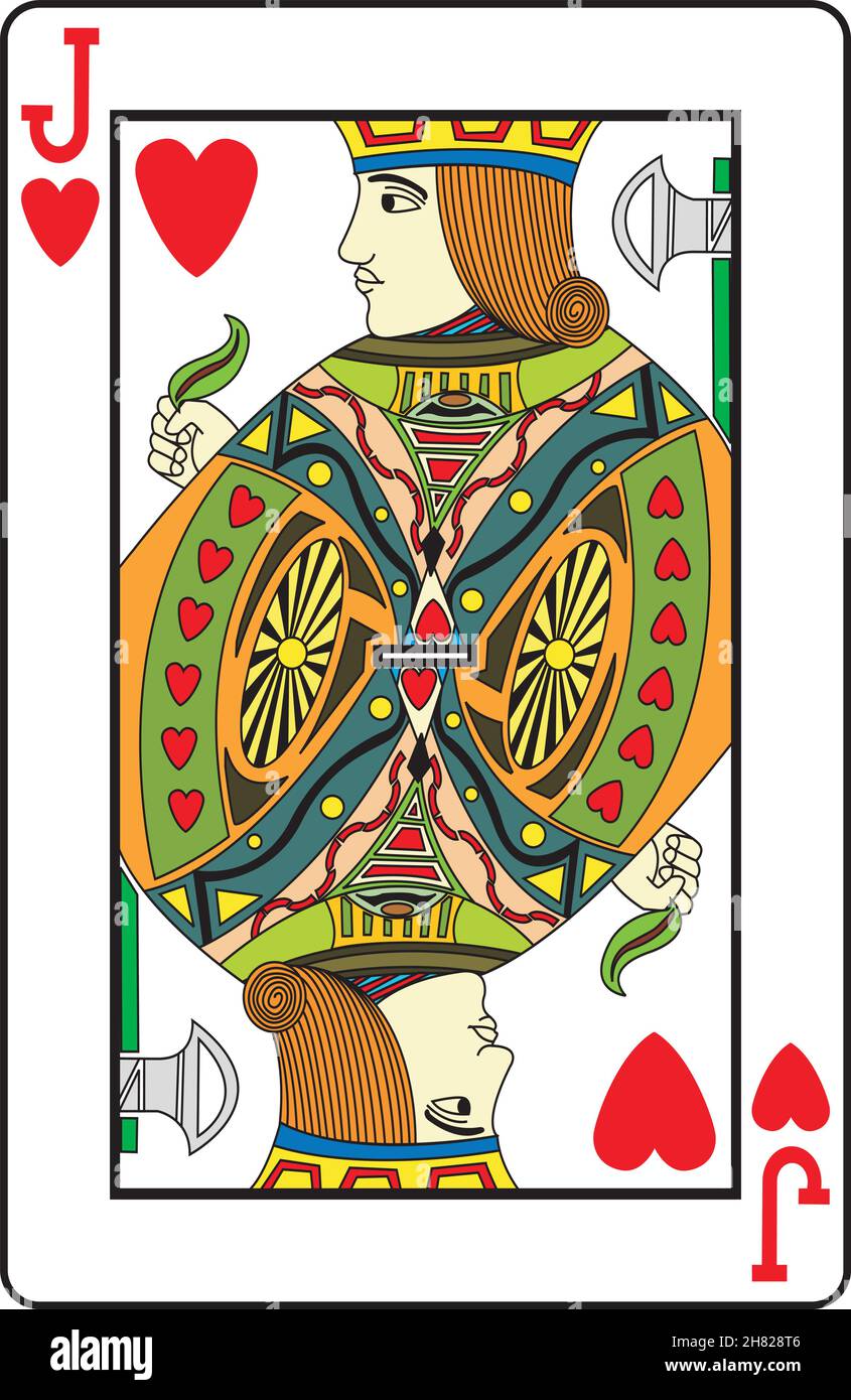 Jack of hearts playing card, vector illustration Stock Vector Image ...
