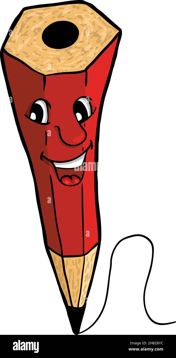 Pencil with smile, vector illustration, coloring book Stock Vector ...