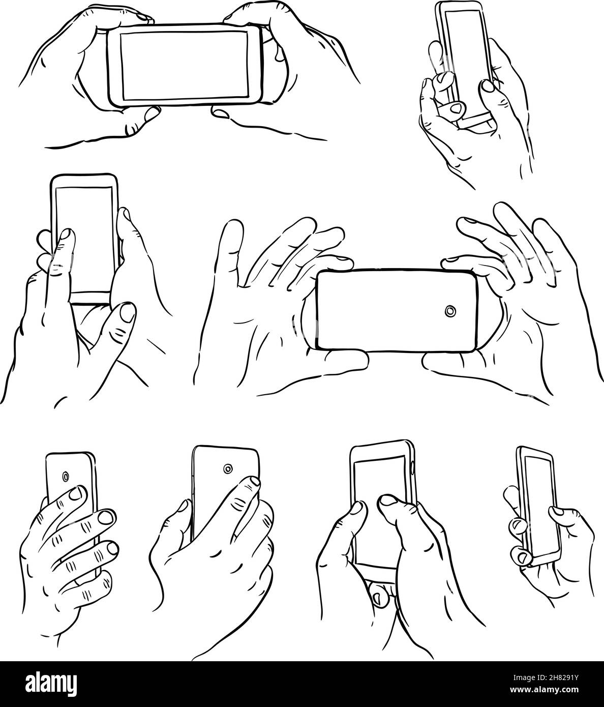 Hand phone drawn office Cut Out Stock Images & Pictures - Alamy